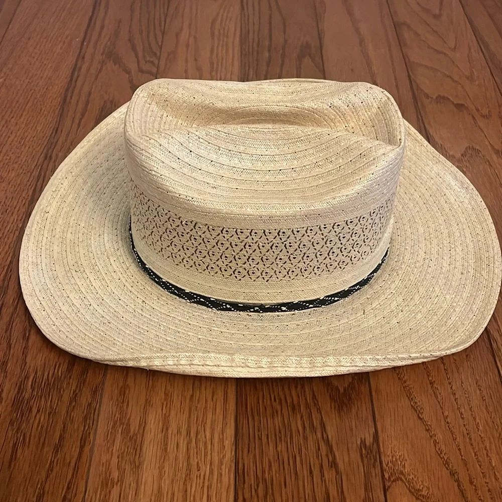 jcpenney | Accessories | Vintage Tan Western Cowboy Cowgirl Straw Hat ...